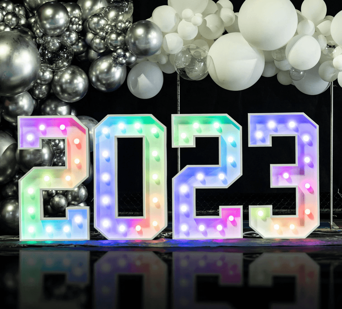 Multi-Coloured 4ft LED Numbers Hire in London – Letter Hire London